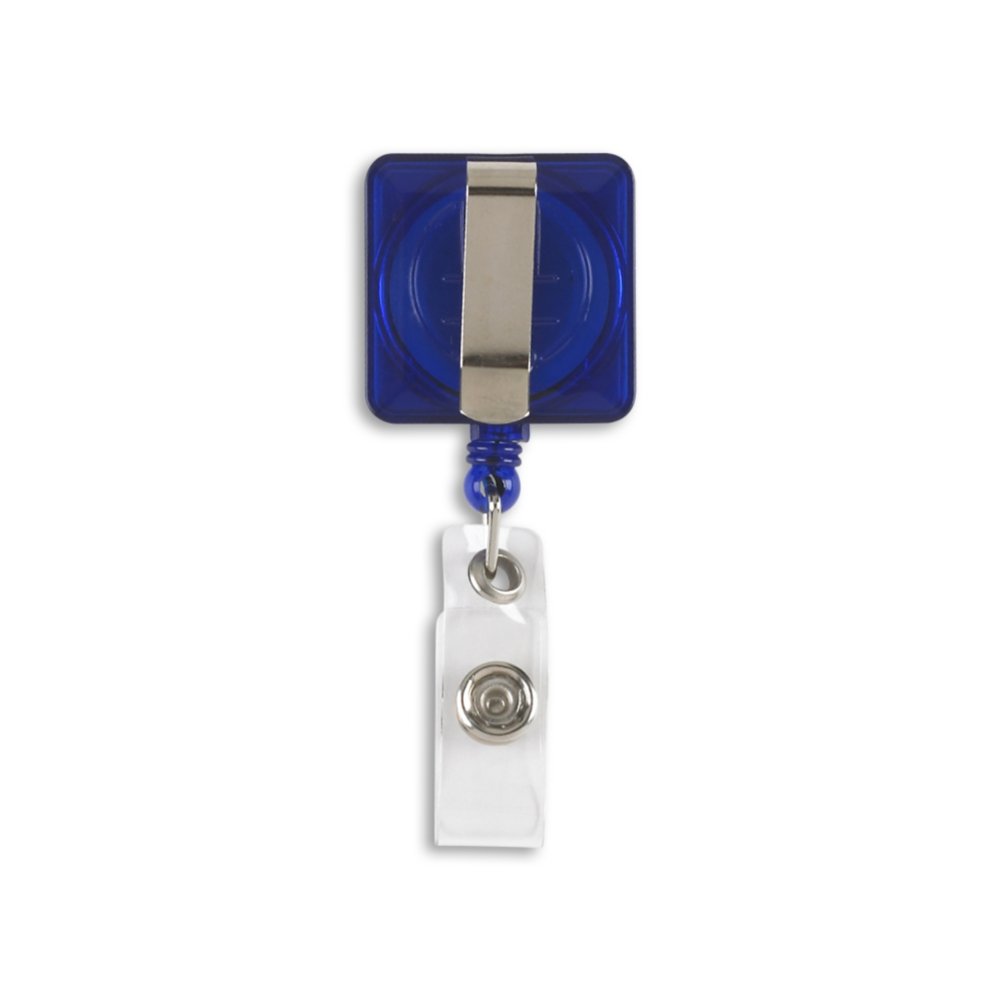 Translucent Blue Square Badge Reel - 25 Pack - IDville