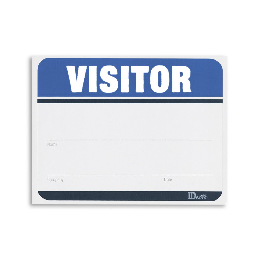 Adhesive Fill in the Blank Name Tag Visitor Labels - IDville