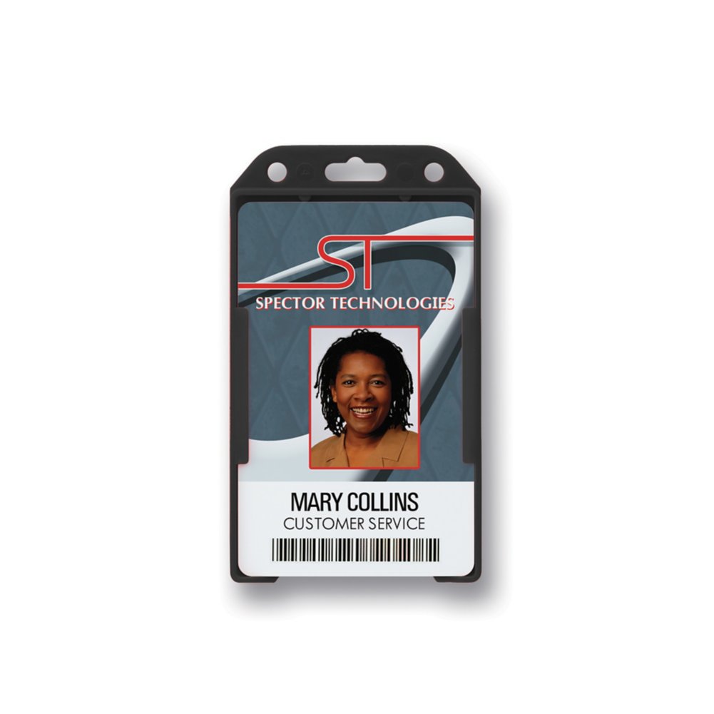 Rigid Vertical Open-Face Badge Holder - 50 Pack - IDville